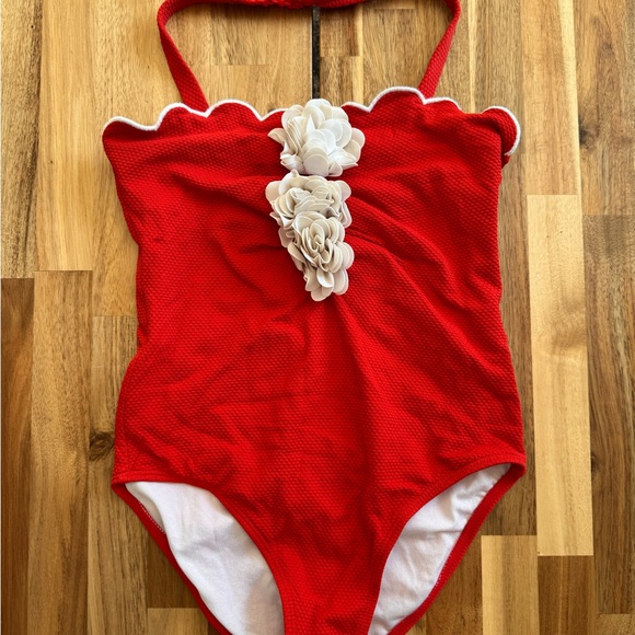 Janie and Jack | Swim | Janie And Jack Red Floral One Piece Halter ...
